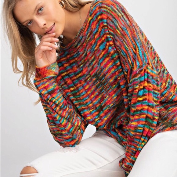 easel | Sweaters | Rainbow Color Sweater | Poshmark